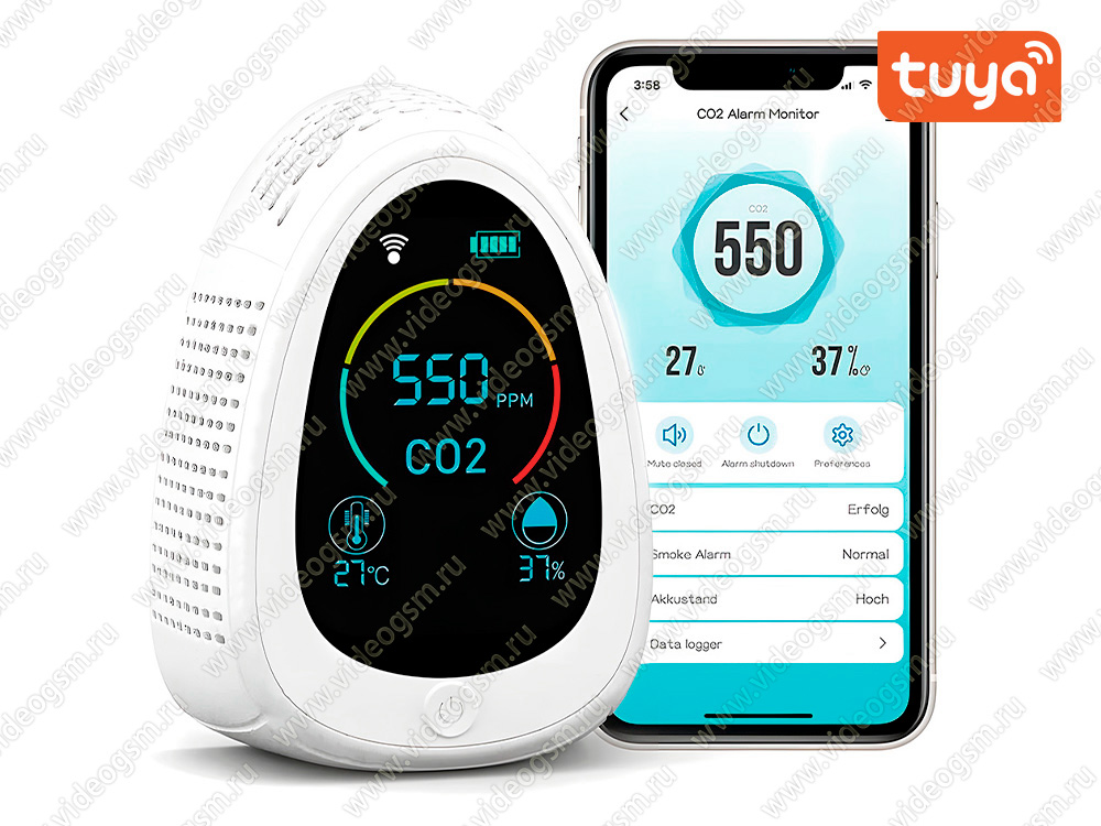 Умный автономный Tuya Wi-Fi датчик-детектор 3 в 1 - «HTI-0131-WT ...